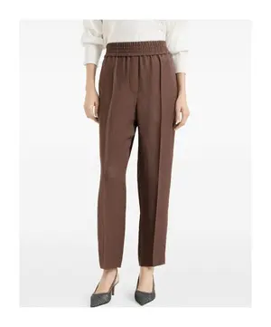 Brunello Cucinelli Fluid Twill Baggy Pull-on Trousers