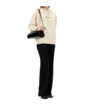 JIL SANDER Long Sleeve Logo Hoodie - Dune