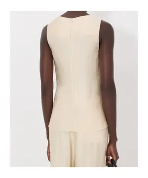 Loulou De Saison Fonda Draped Asymmetric Top - Ecru