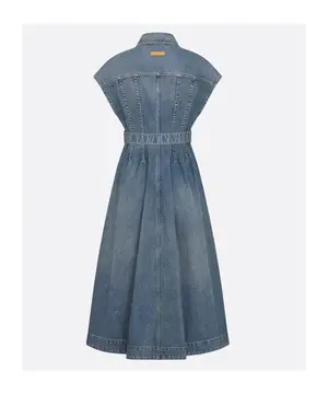 Dior Mid-length Flared Dress With Embroidered Bee And Cd Logo