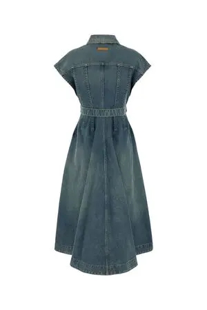 Dior Mid-length Flared Dress With Embroidered Bee And Cd Logo