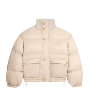 Celine Puffer Jacket In Light Nylon - Light Brown