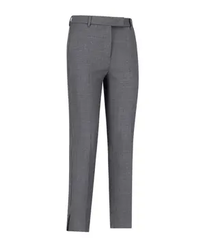 Incotex High-waisted Casual Pants With Ankle Slits - Gray