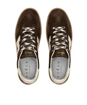 Hogan Logo-patch Lace-up Sneakers - Brown