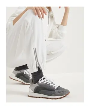 Brunello Cucinelli Monili Embellished Sneakers - Medium Gray