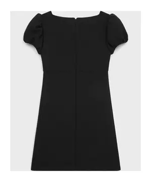 Celine Mini Dress With Jeweled Buttons In Wool Piqu