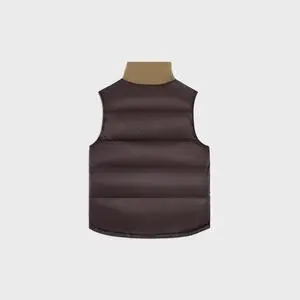 Celine Sleeveless Puffer Jacket In Light Nylon - Brown