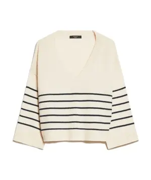 Max Mara Striped V-neck Jumper
