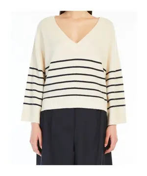 Max Mara Striped V-neck Jumper