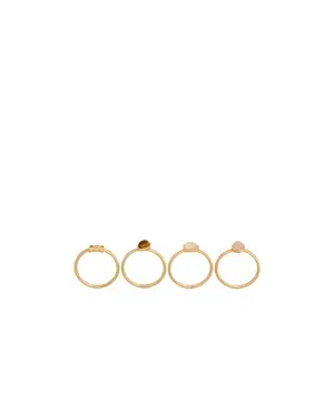 Celine Triomphe Set Of 4 Rings - Yellow