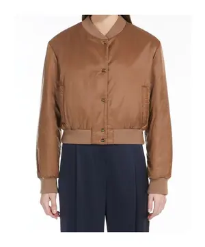 Max Mara Buttoned Long-sleeve Bomber Jacket