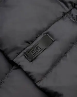 Emporio Armani Quilted Plaid Down Jacket - Black