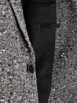 Celine Garçon Jacket In Herringbone Wool Natt