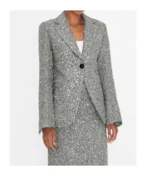 Tory Burch Tweed Blazer With Notched Lapel