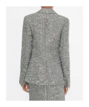 Tory Burch Tweed Blazer With Notched Lapel