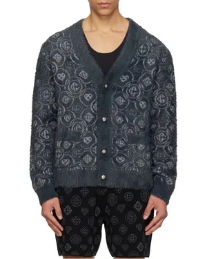 Casablanca Monogram Knitted Cardigan - Black