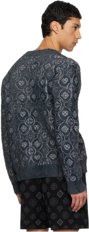 Casablanca Monogram Knitted Cardigan - Black