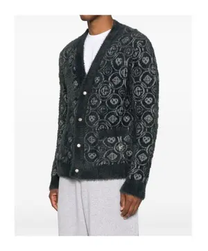 Casablanca Monogram Knitted Cardigan - Black