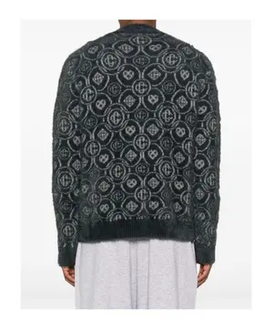 Casablanca Monogram Knitted Cardigan - Black