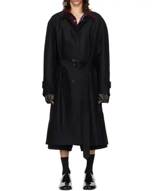 MAISON MARGIELA Single-breasted Trench Coat - Black