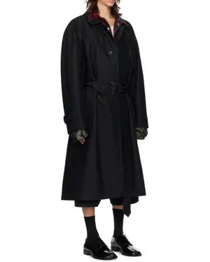 MAISON MARGIELA Single-breasted Trench Coat - Black