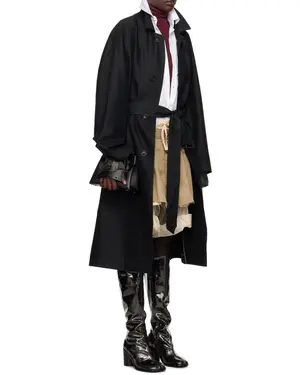 MAISON MARGIELA Single-breasted Trench Coat - Black