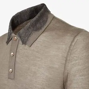 Fendi Lace Detailed Short Sleeved Polo Shirt