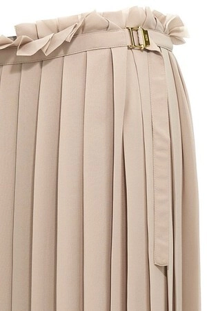 AMI Paris Pleated Maxi Skirt - Gray
