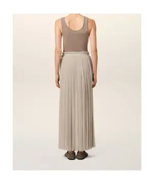 AMI Paris Pleated Maxi Skirt - Grey