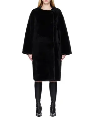 TOTEME Collarless Coat - Black