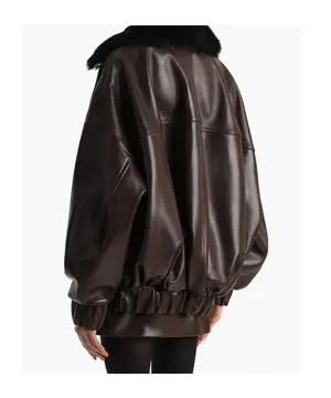 Khaite Daemon" Zip-up Bomber Jacket With Fur Collar - Black