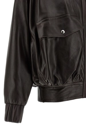 Khaite Daemon" Zip-up Bomber Jacket With Fur Collar