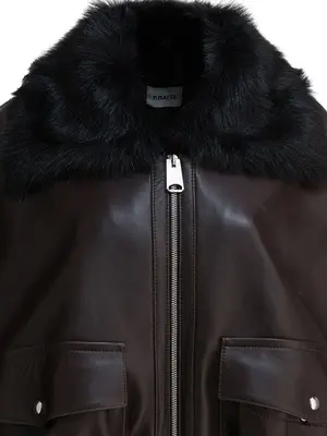 Khaite Daemon" Zip-up Bomber Jacket With Fur Collar