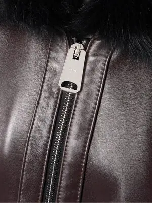 Khaite Daemon" Zip-up Bomber Jacket With Fur Collar