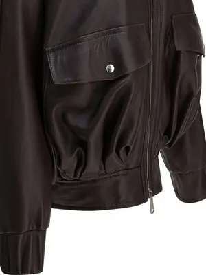 Khaite Daemon" Zip-up Bomber Jacket With Fur Collar
