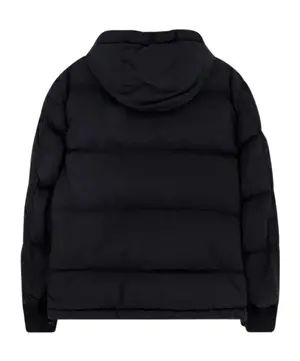 Stone Island Logo Patch Zip Up Hooded Jacket - Black