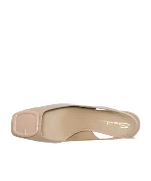 Santoni Slingback Square Toe Block Heel Pumps - Pink