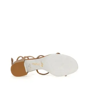 Rene Caovilla Embellished Open Toe Sandals - Brown