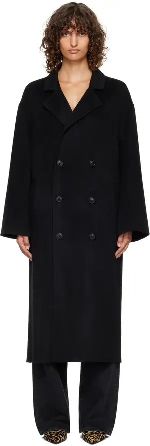Loulou De Saison Double-breasted Wool Coat - Black