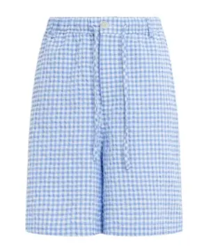 Marni Checked Drawstring Shorts - Light Blue White