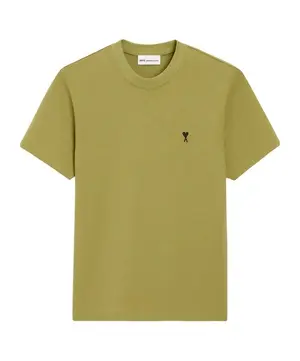 AMI Paris Crewneck T-shirt With Embroidered Logo - No