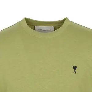 AMI Paris Crewneck T-shirt With Embroidered Logo - No