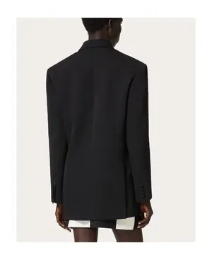 Valentino Garavani Double-breasted Long-sleeved Blazer - Black