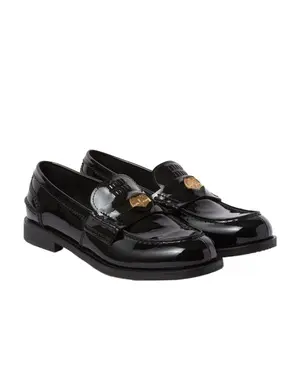 Miu Miu Round Toe Patent Loafers