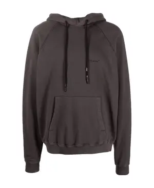 Off-White Diagonal Stripe Cotton Hoodie