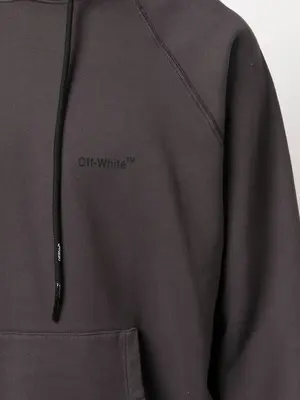 Off-White Diagonal Stripe Cotton Hoodie