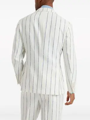 Brunello Cucinelli Striped Tailored Blazer - White