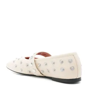 Stella McCartney Ryder Stud Embellished Ballet Flats - White