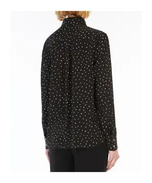 Max Mara Printed Silk Shirt With Gemstone Buttons