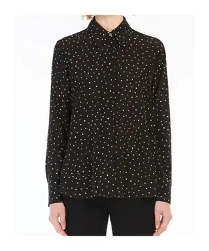Max Mara Printed Silk Shirt With Gemstone Buttons